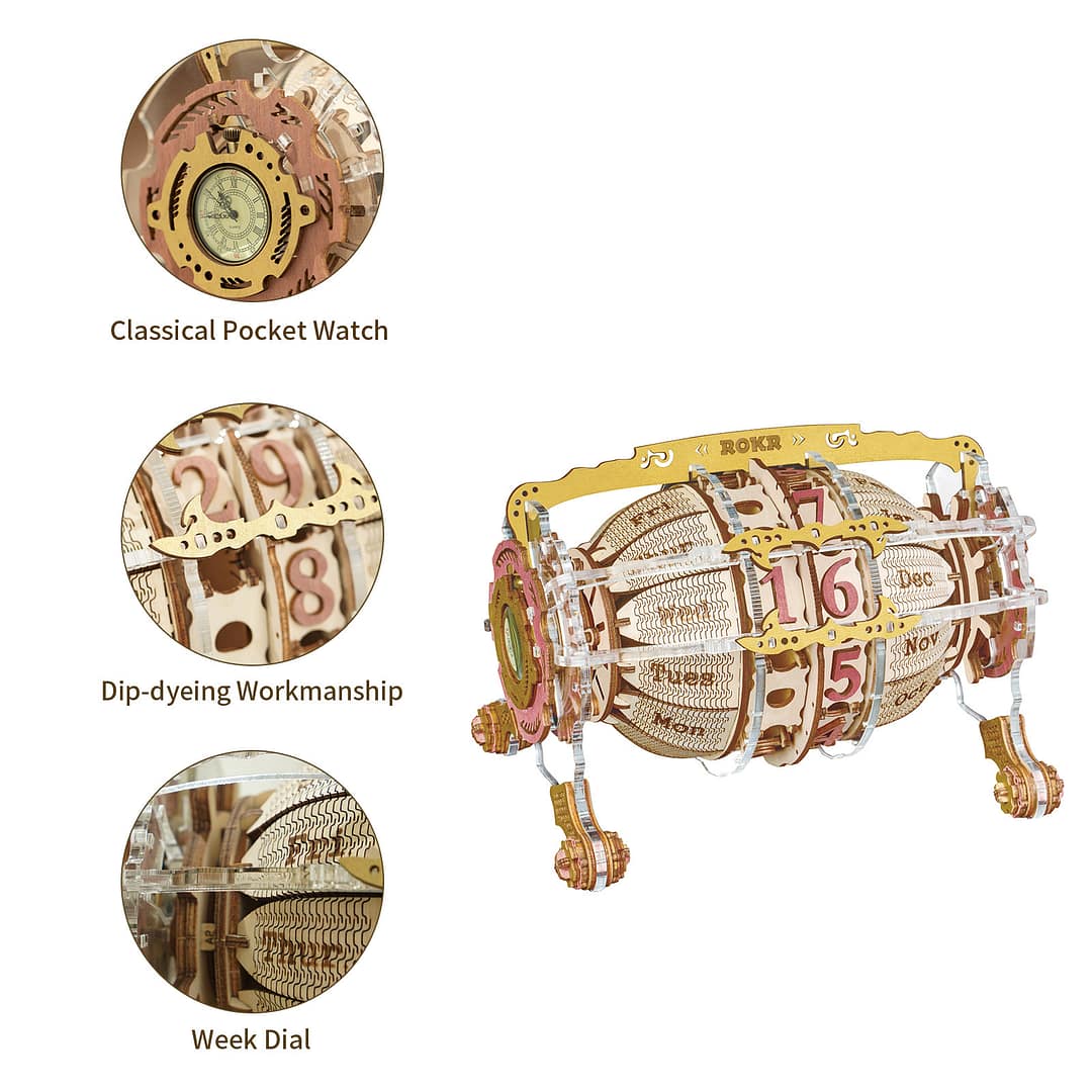 Robotime ROKR Zodiac Wall Clock 3D Wooden Puzzle Model Assembly Toys ...